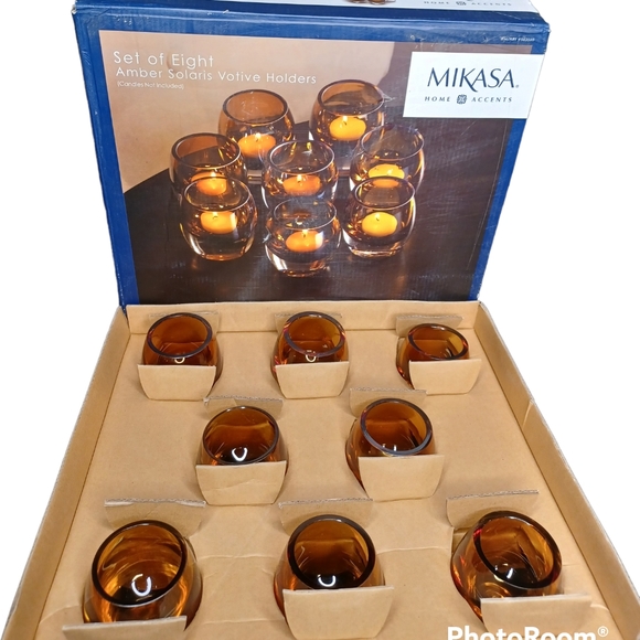 Mikasa | Accents | Set Of 8 Mikasa Amber Solaris Votive Holders | Poshmark